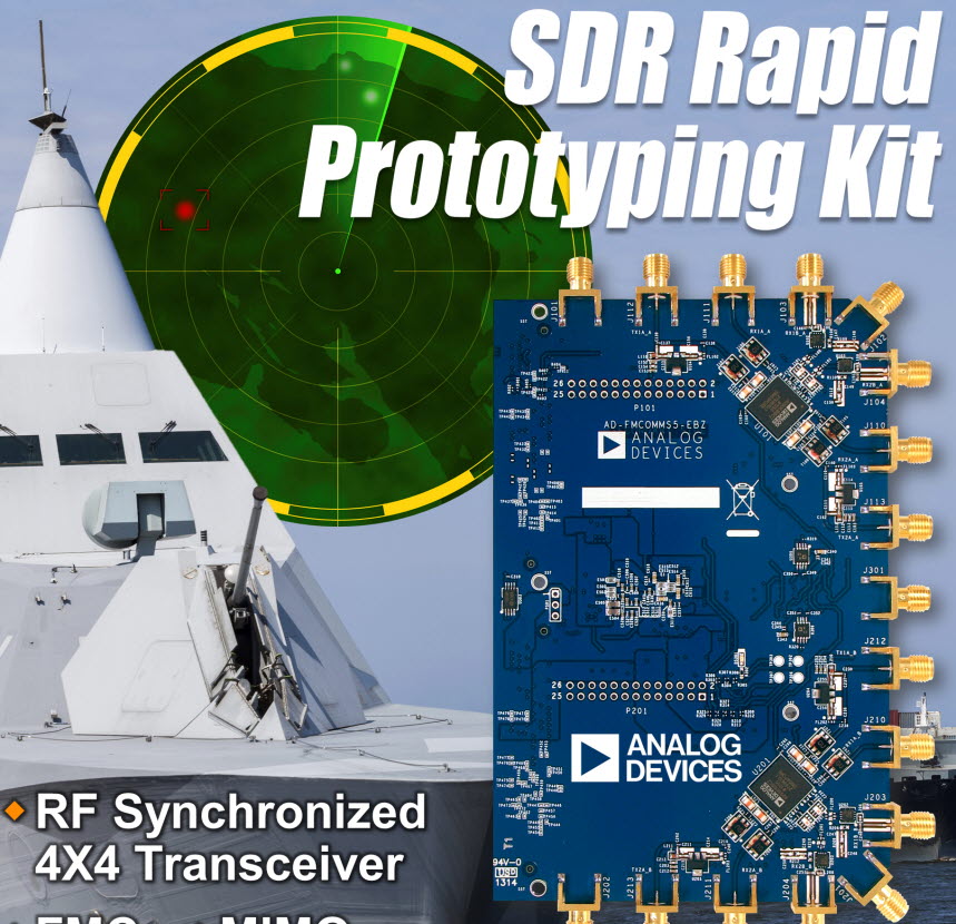ADI, 처음으로 동기화된 SDR용 RF 트랜시버 고속 프로토타이핑 키트 발표